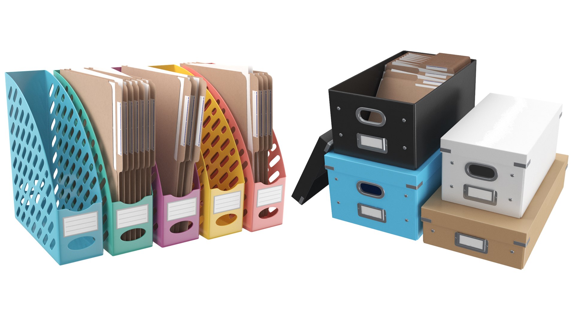 3D Two File Folder Organizer Collection Model - TurboSquid 1924126