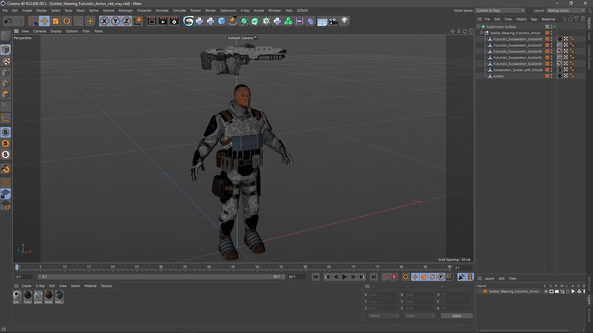 Soldier Wearing Futuristic Armor 3D Model - TurboSquid 2307277