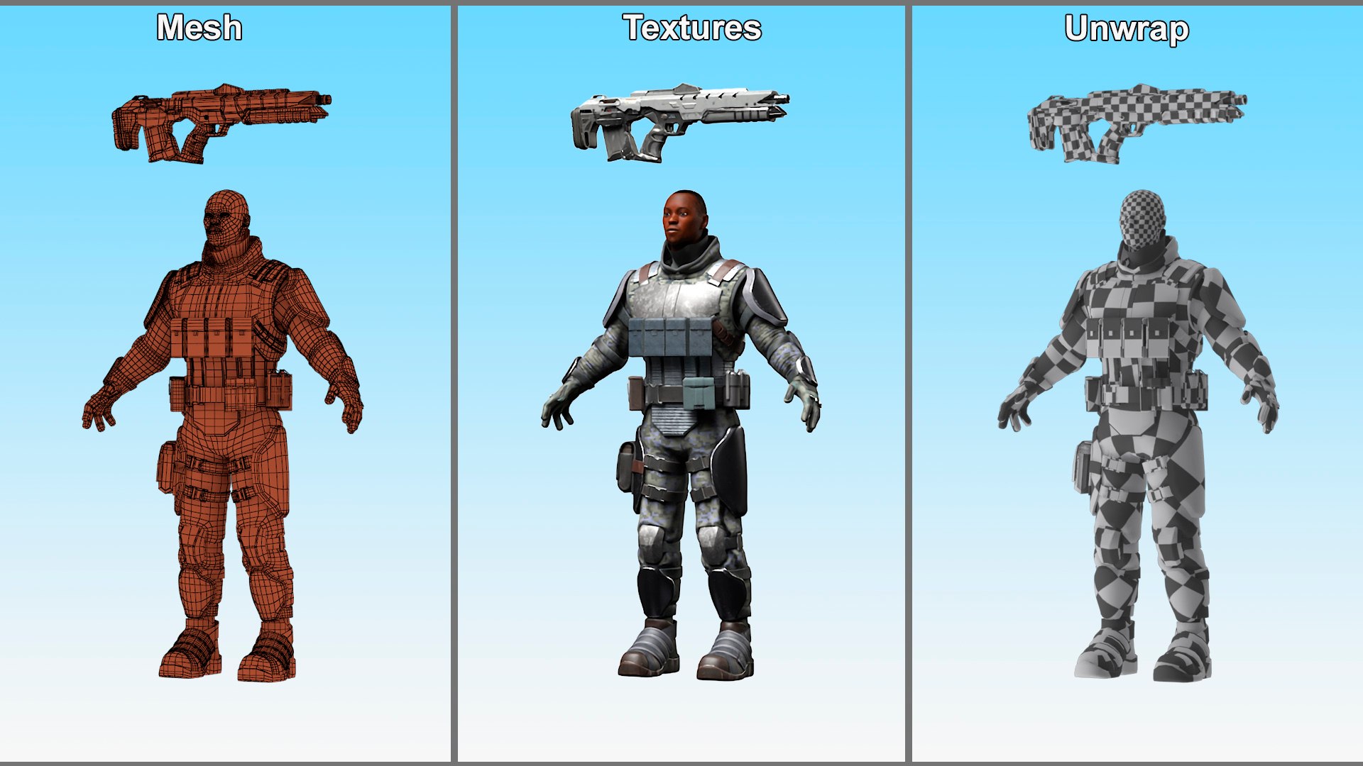 Soldier Wearing Futuristic Armor 3D Model - TurboSquid 2307277