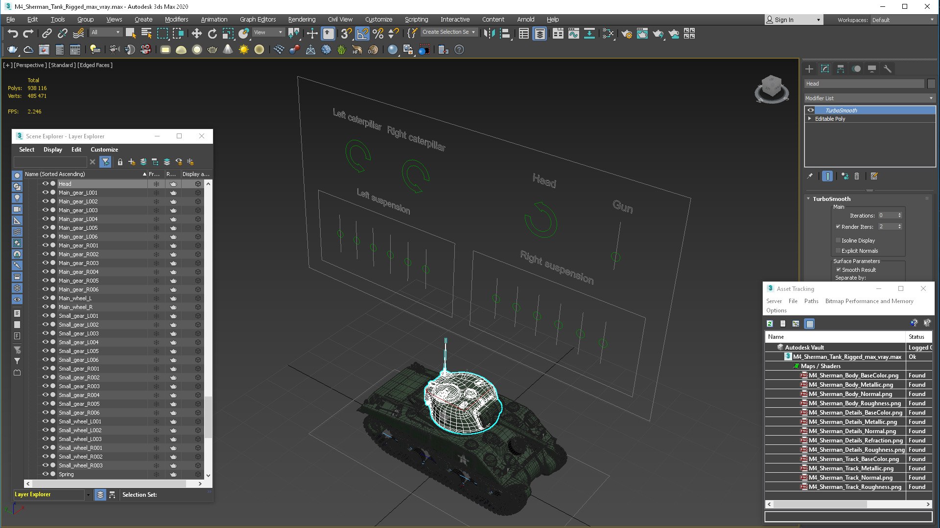 3D M4 Sherman Tank Rigged - TurboSquid 2270411