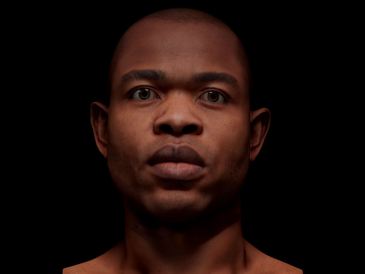 Retopologized Head Scan Denton Allen 3D - TurboSquid 1926131