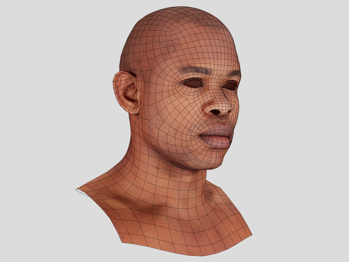 Retopologized Head Scan Denton Allen 3D - TurboSquid 1926131