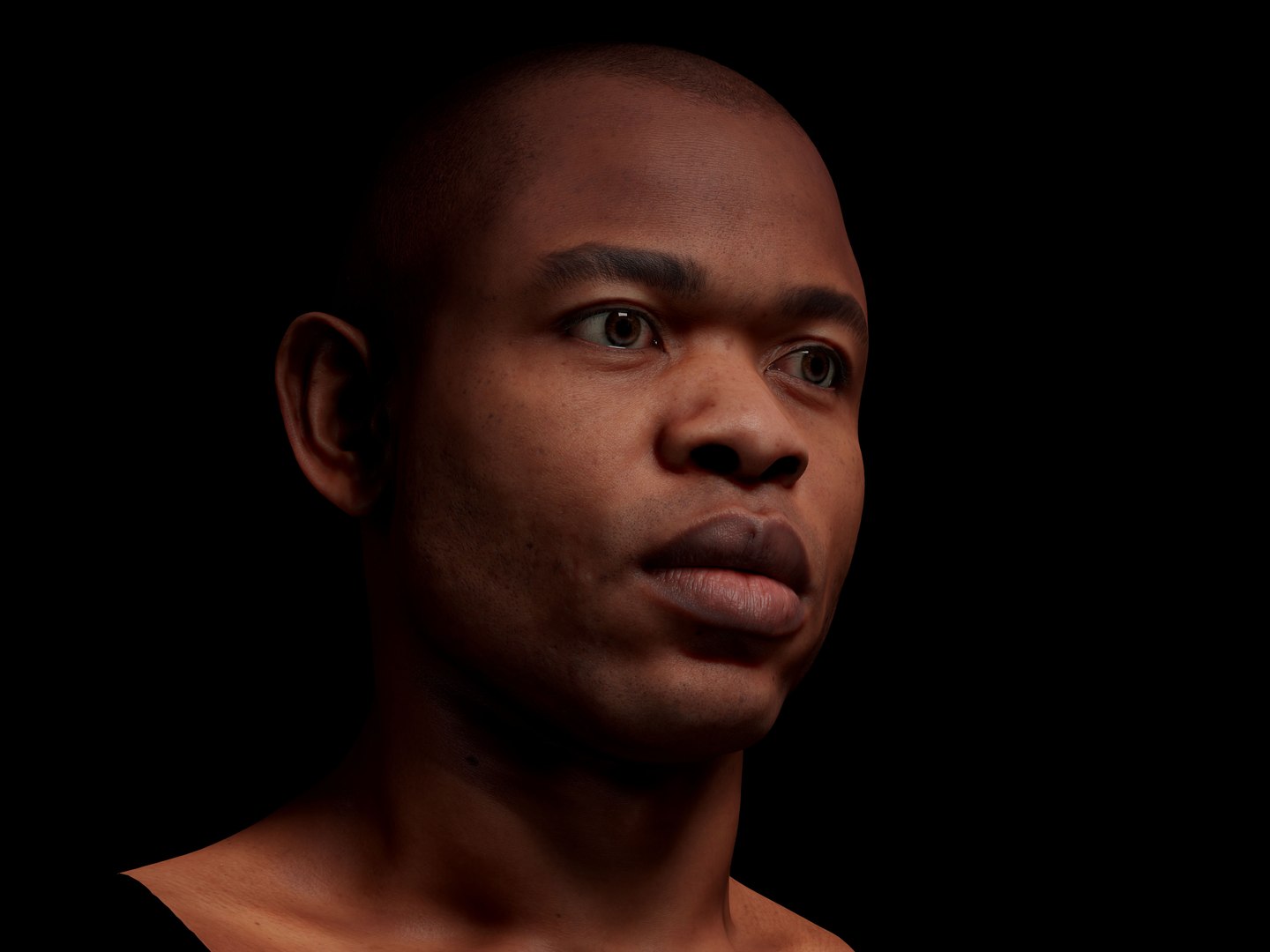 Retopologized Head Scan Denton Allen 3D - TurboSquid 1926131