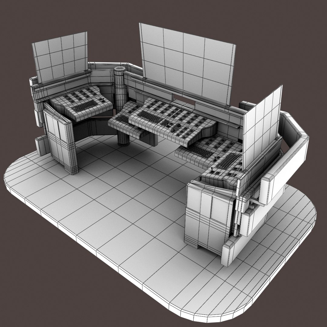 3d Futuristic Control Desk Model
