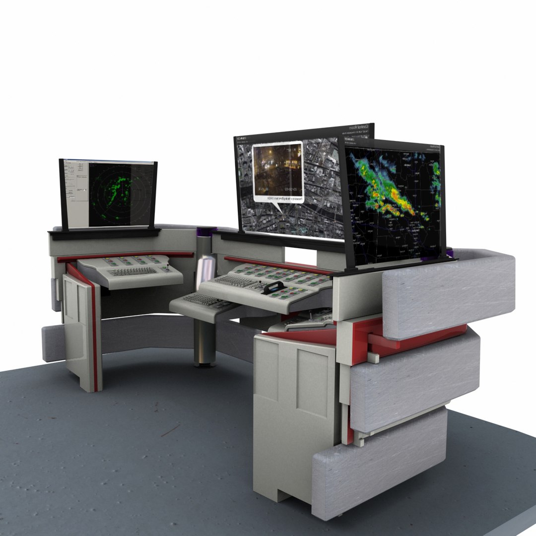 3d futuristic control desk model