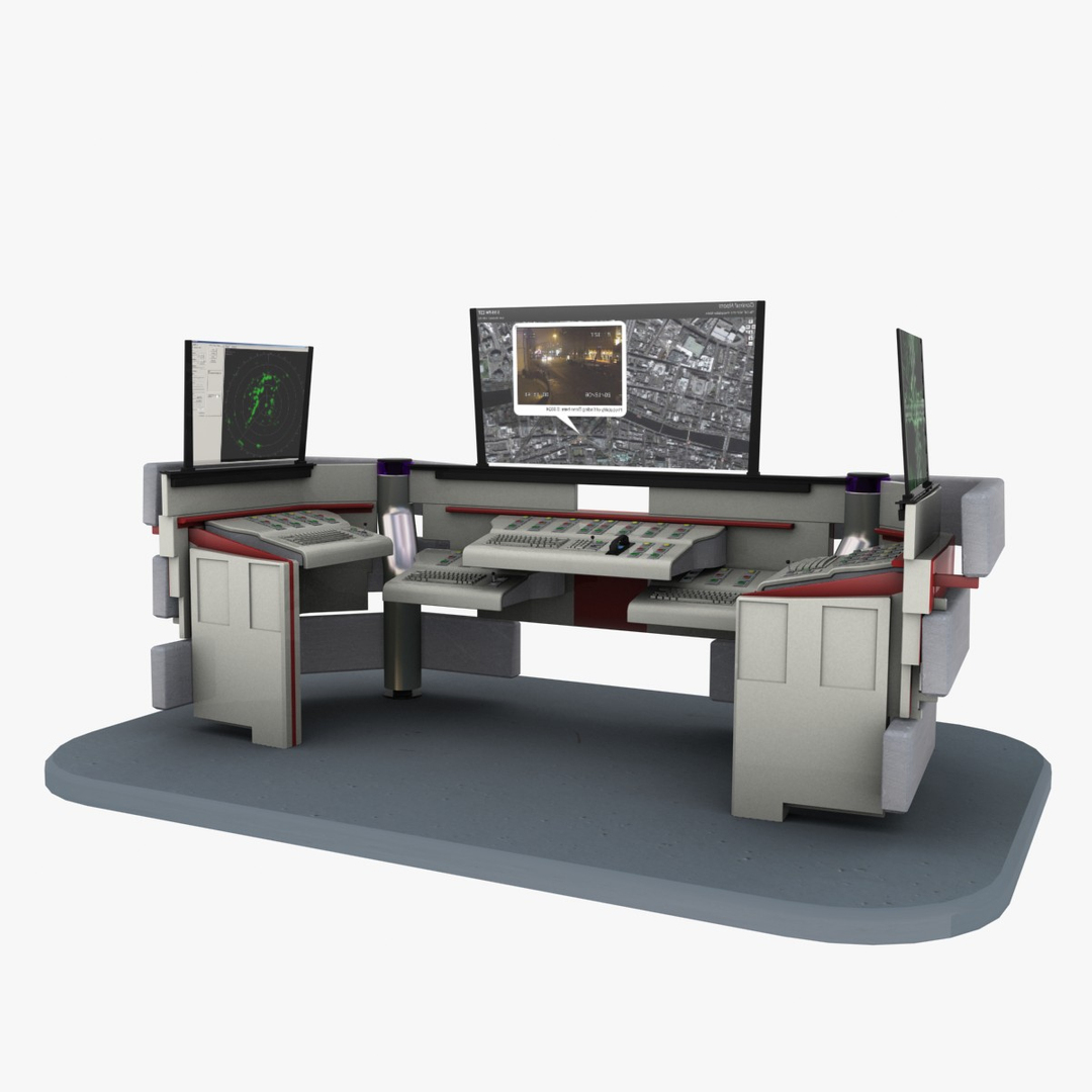 3d Futuristic Control Desk Model