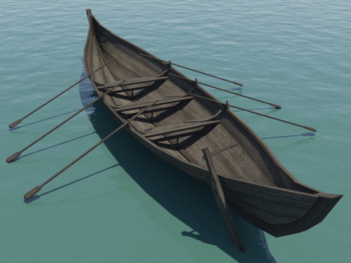 Medieval Rowboat Fbx Free