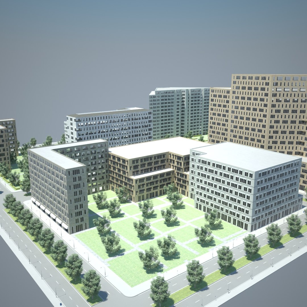 3d Model City Block