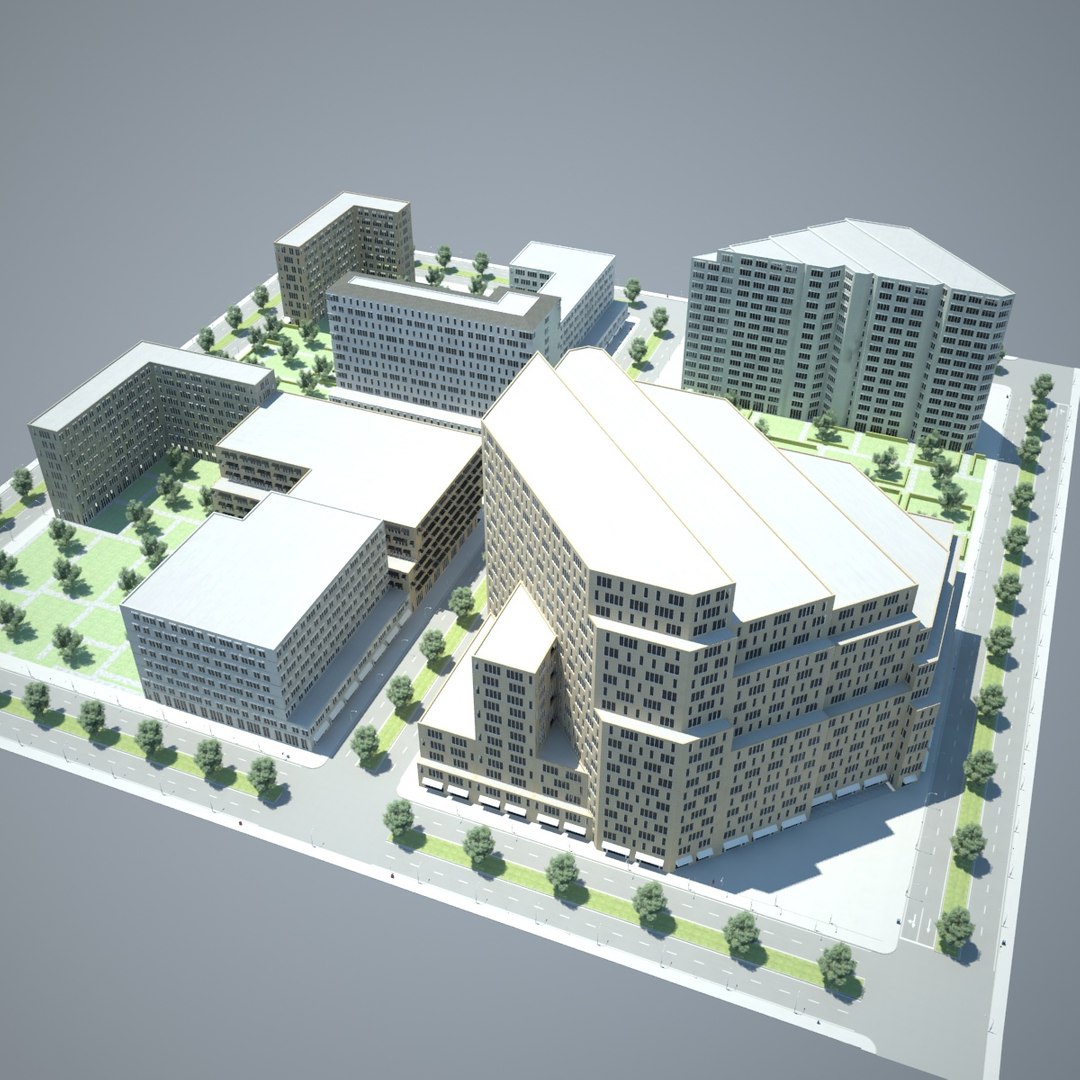 3d Model City Block