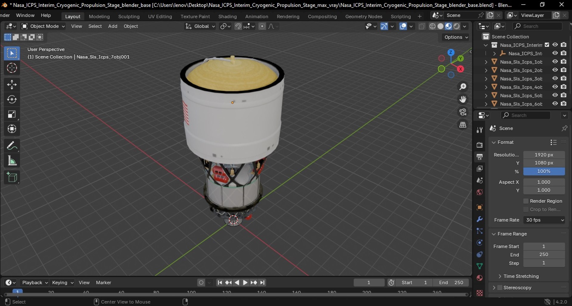 Nasa ICPS Interim Cryogenic Propulsion Stage 3D Model - TurboSquid 2311911