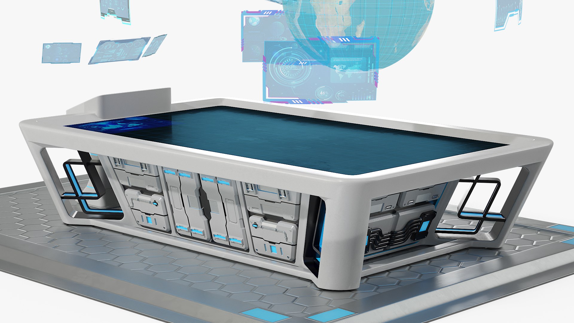 Holographic Panel With Space Battle Hologram 3D - TurboSquid 2415913