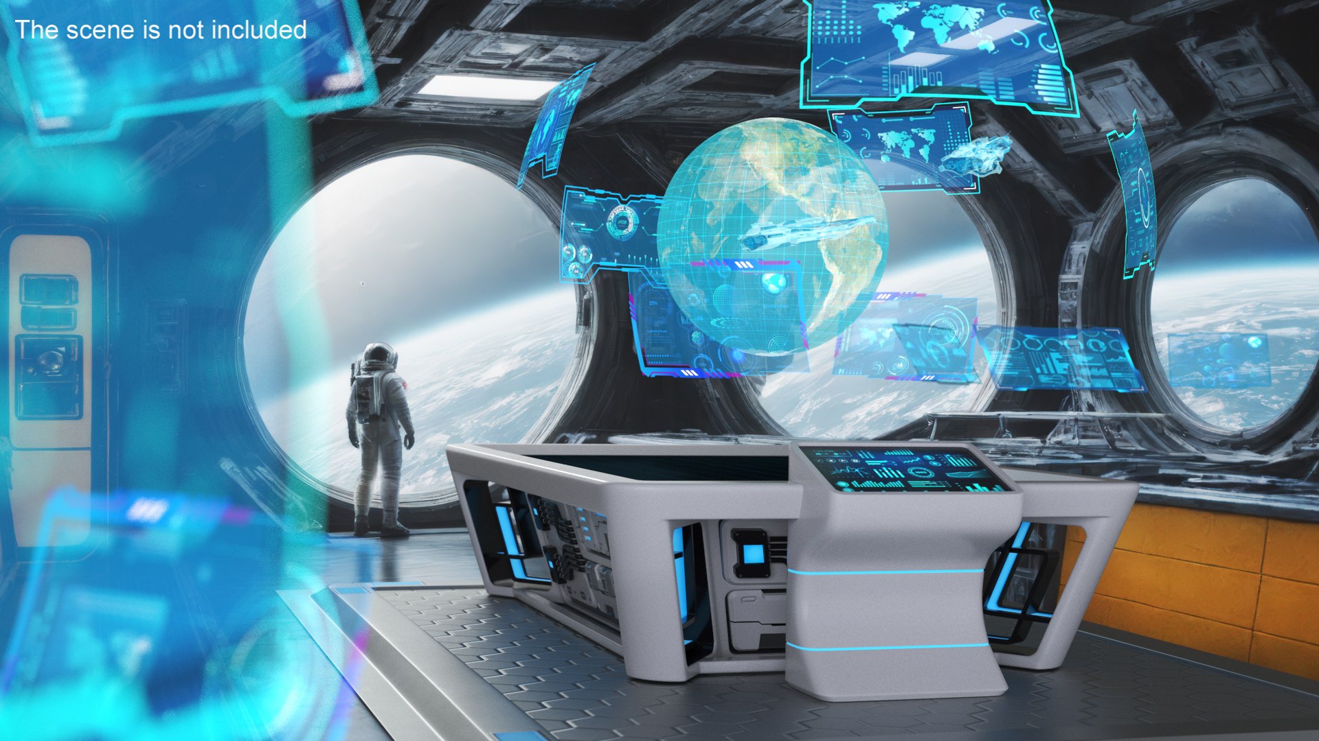 Holographic Panel With Space Battle Hologram 3D - TurboSquid 2415913