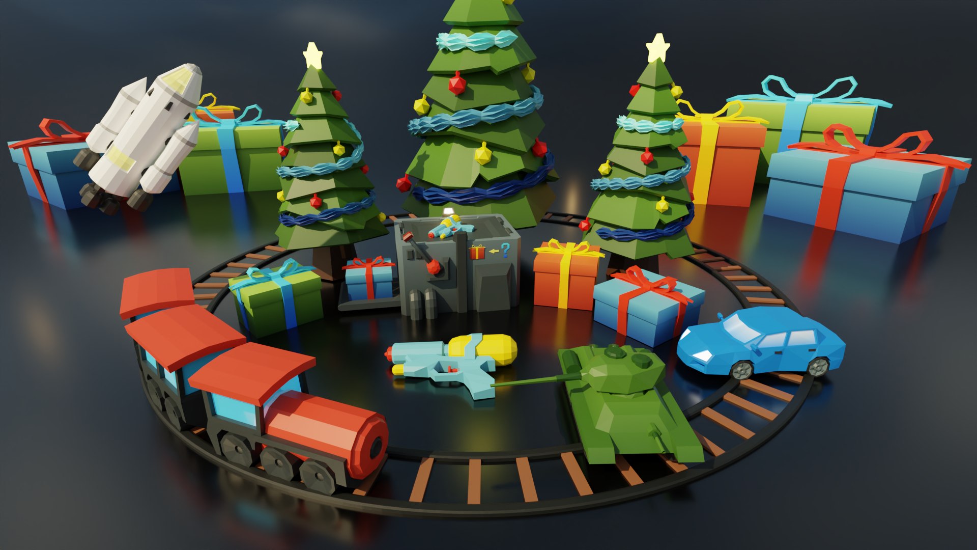 Free 3D Low Poly Christmas Toys Asset Pack - TurboSquid 2152387