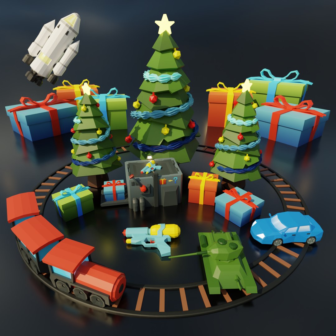 Free 3D Low Poly Christmas Toys Asset Pack - TurboSquid 2152387