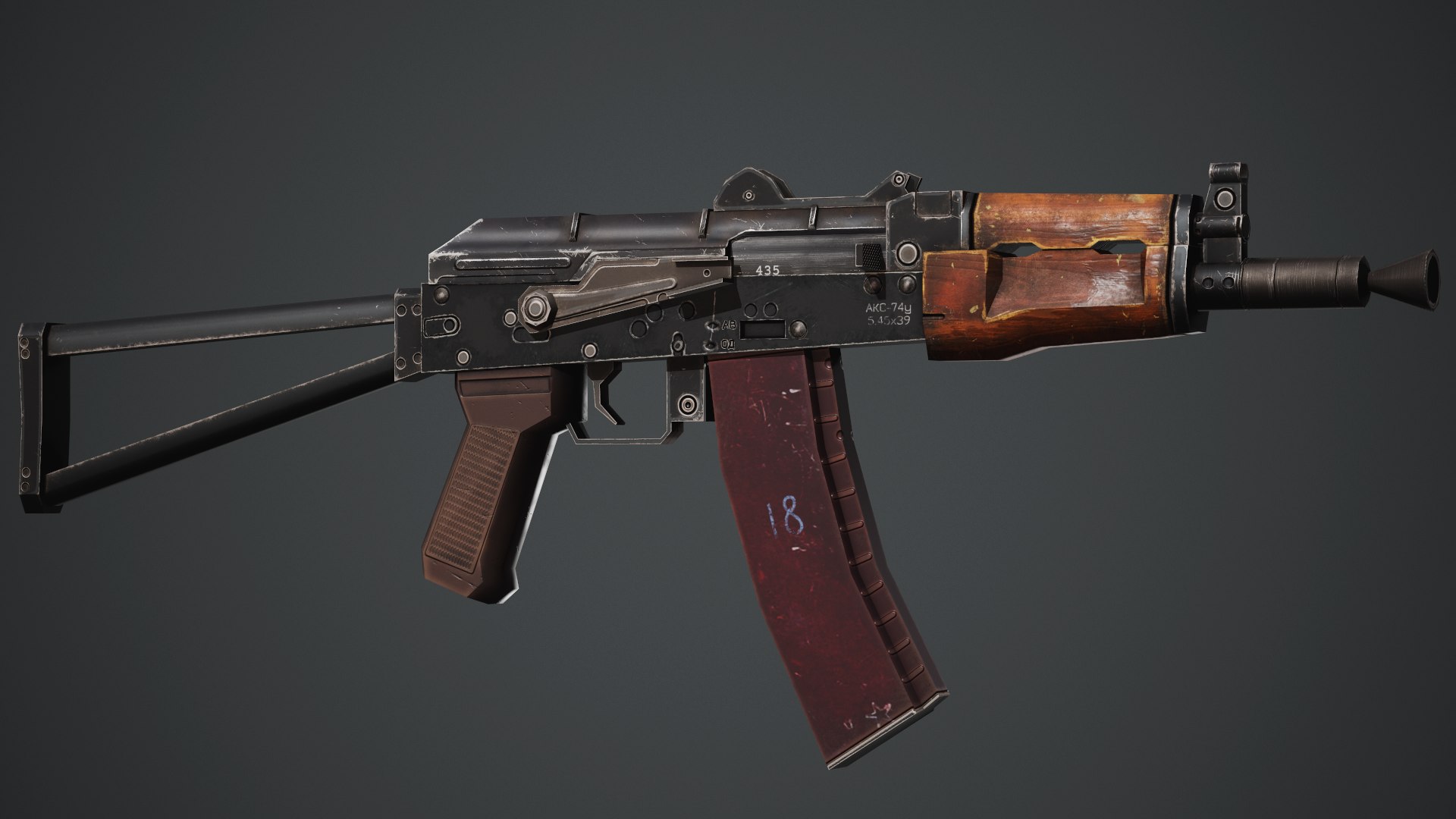 3d Aks 74u Pbr Game Ready Low Poly Model Turbosquid 2038715