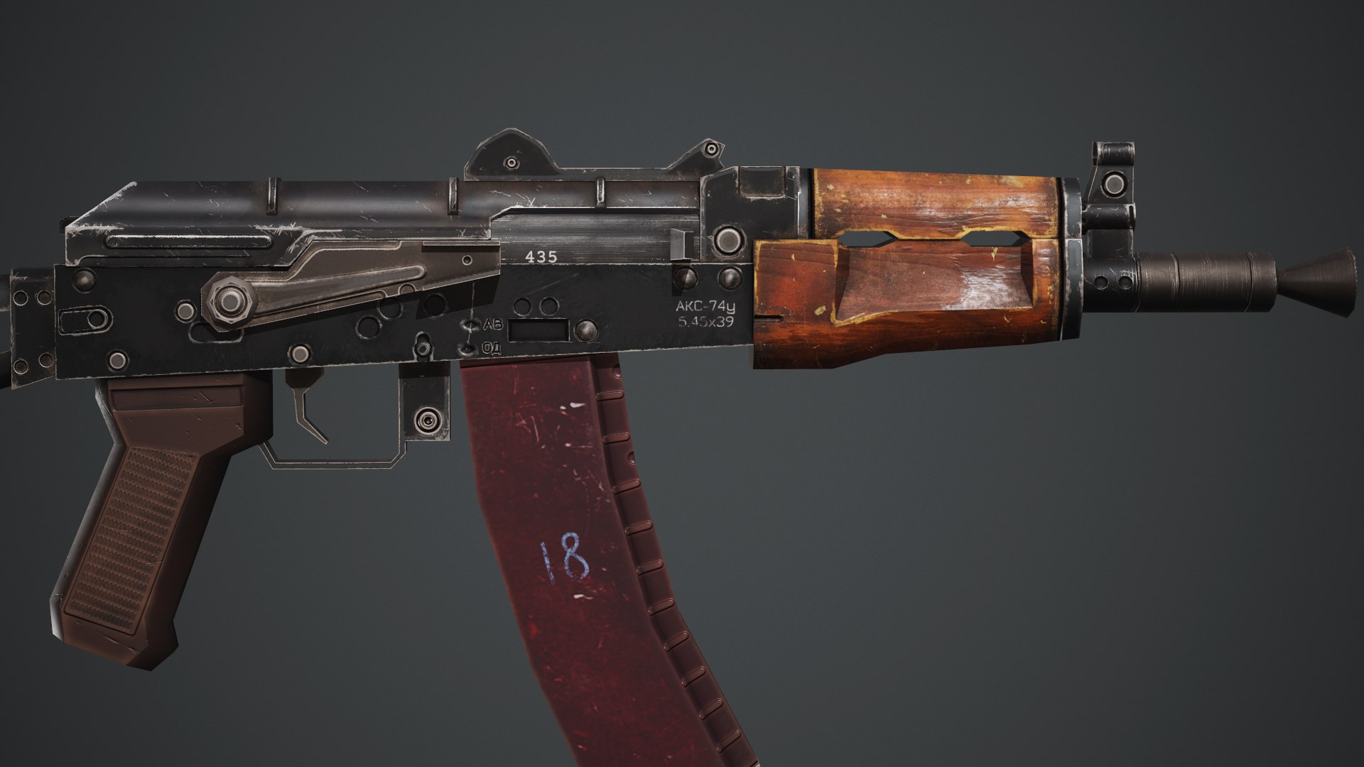 3D AKS-74U PBR Game Ready Low-poly Model - TurboSquid 2038715
