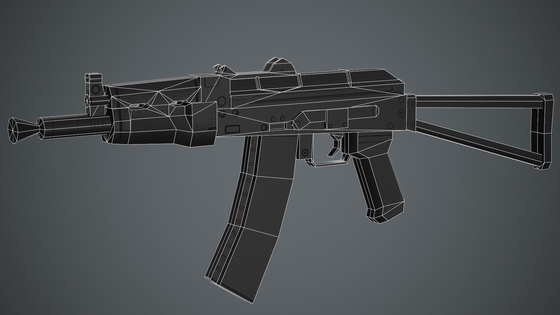3D AKS-74U PBR Game Ready Low-poly Model - TurboSquid 2038715