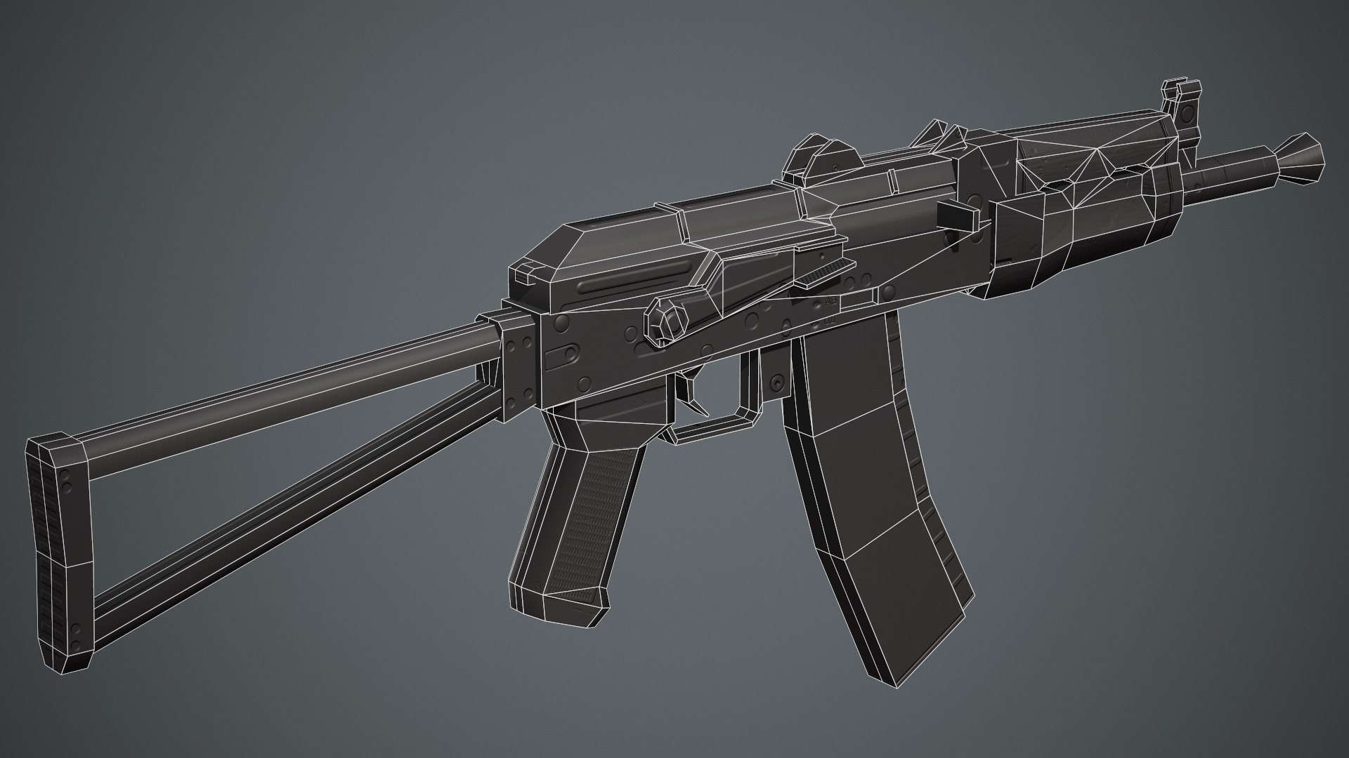 3d Aks 74u Pbr Game Ready Low Poly Model Turbosquid 2038715