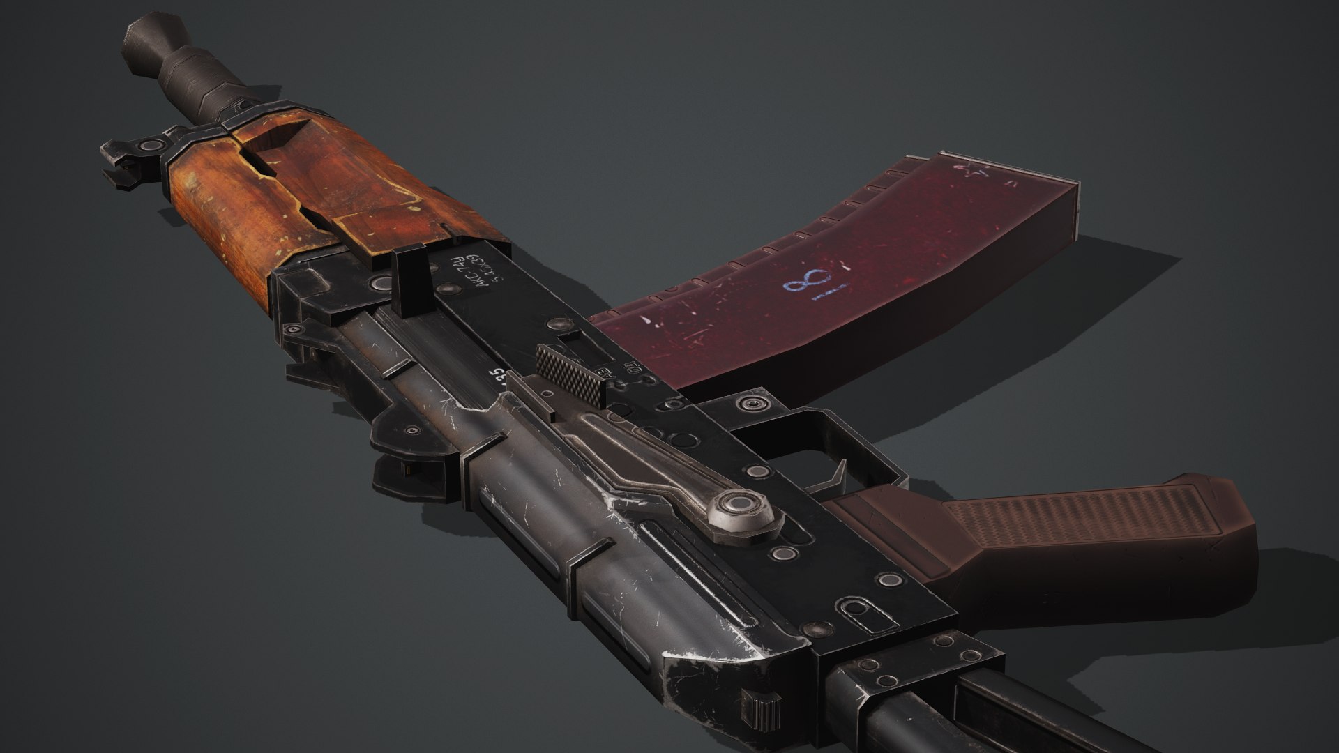 3d Aks 74u Pbr Game Ready Low Poly Model Turbosquid 2038715