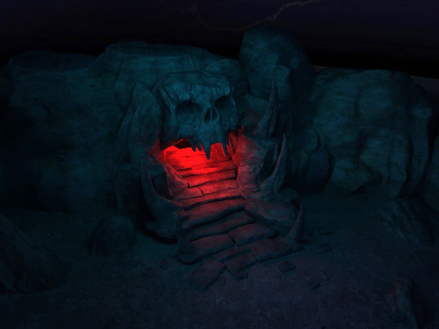 3D Model Skeleton Cave Scene Entrance - TurboSquid 1629722