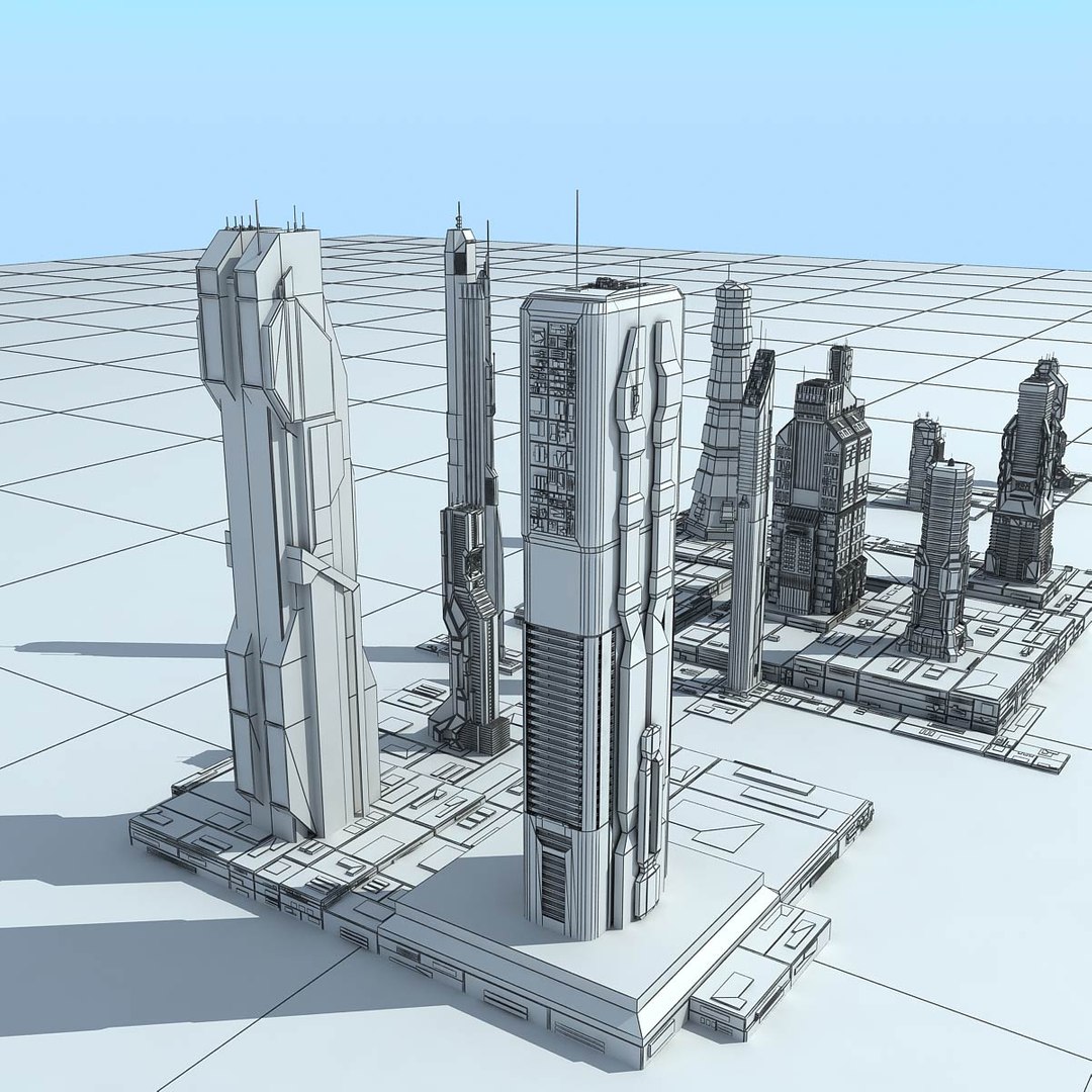 3ds max sci fi futuristic city