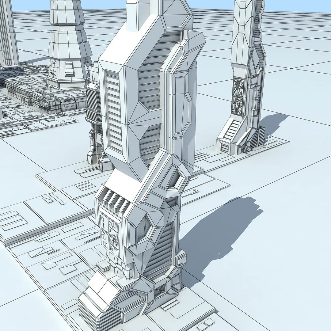 3ds max sci fi futuristic city
