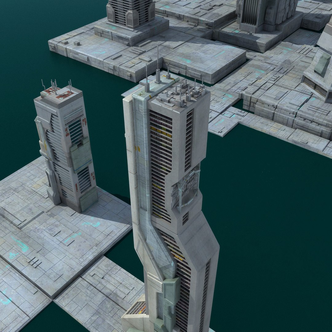 3ds max sci fi futuristic city