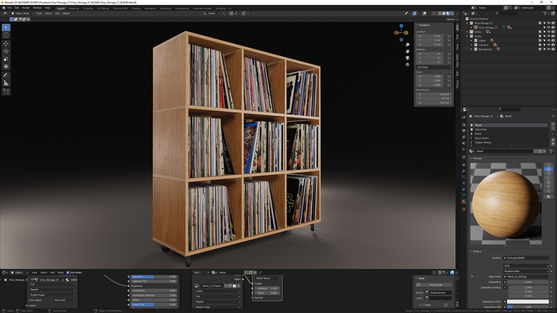 3D Model Vinyl Storage No-37 - TurboSquid 1891868