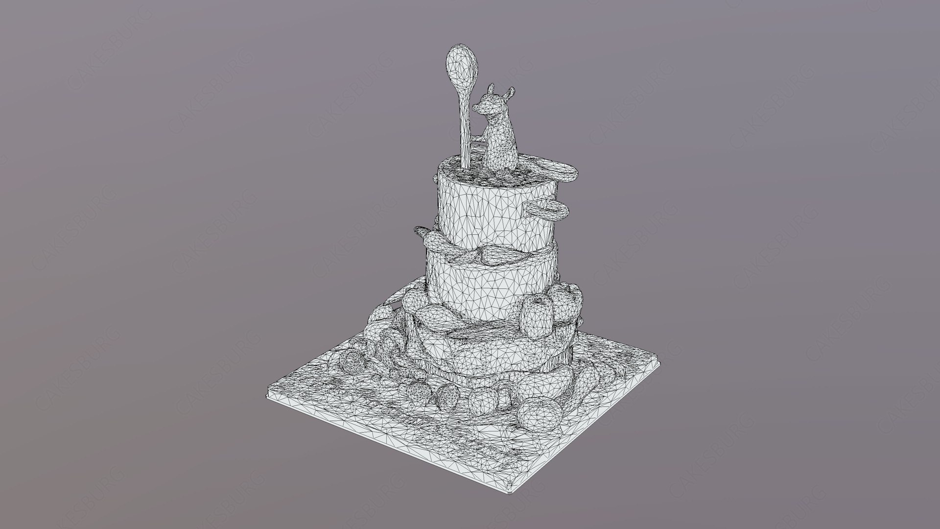 3D Ratatouille Cake Model - TurboSquid 2022066