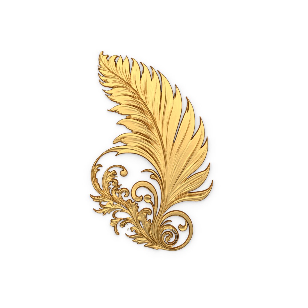 3D feather decor set wall panel 10 model - TurboSquid 2176754