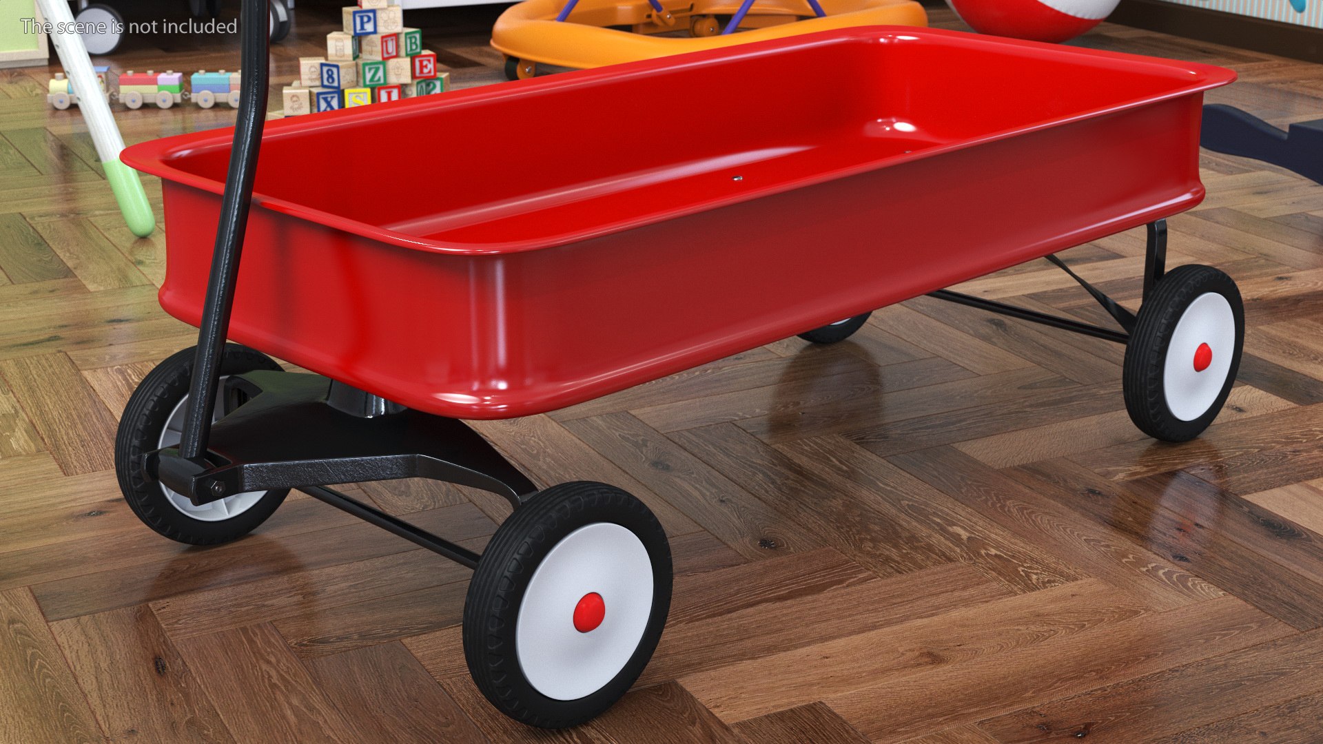 3D Model Little Red Toy Wagon - TurboSquid 2130172