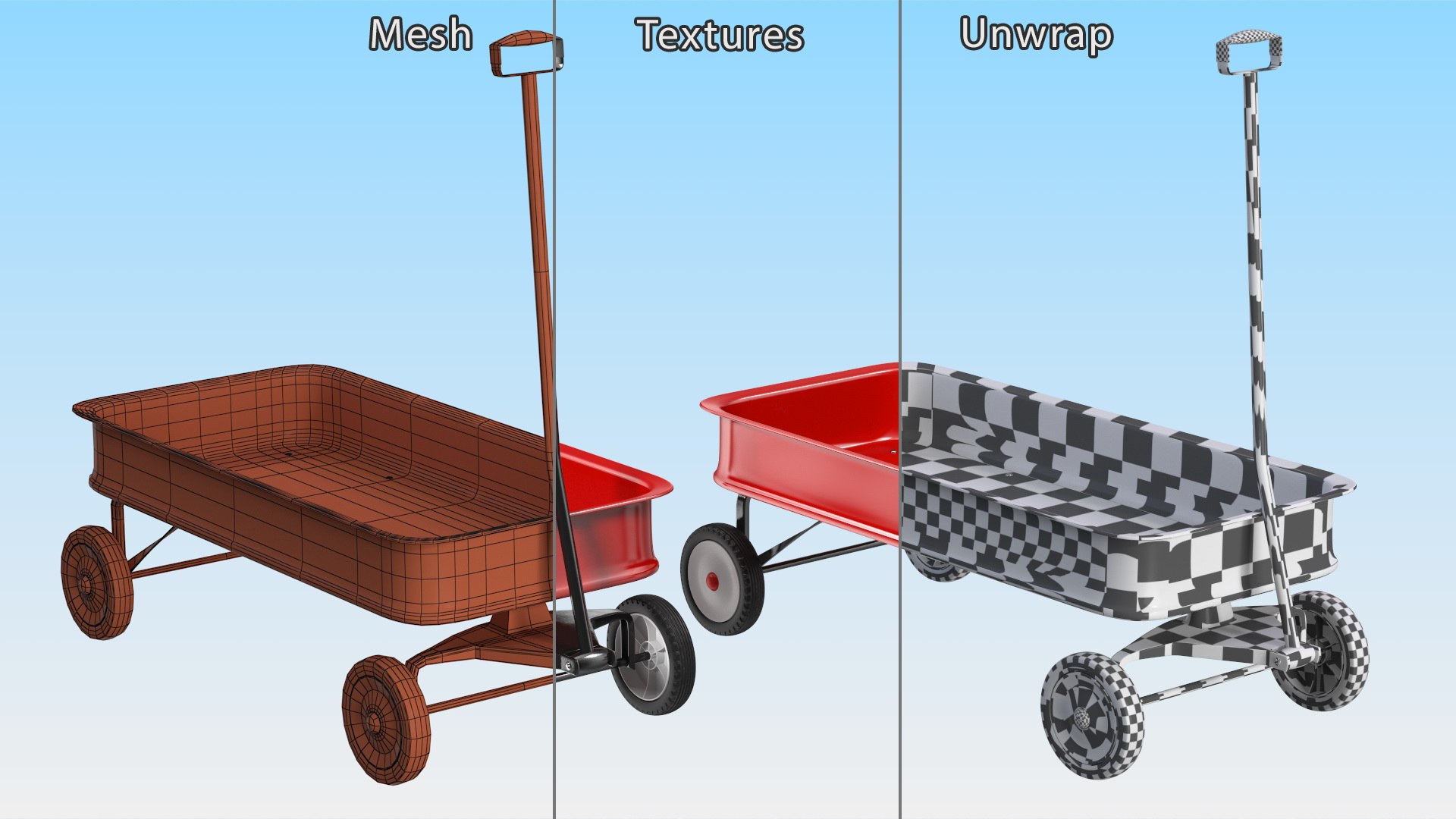 3D Model Little Red Toy Wagon - TurboSquid 2130172