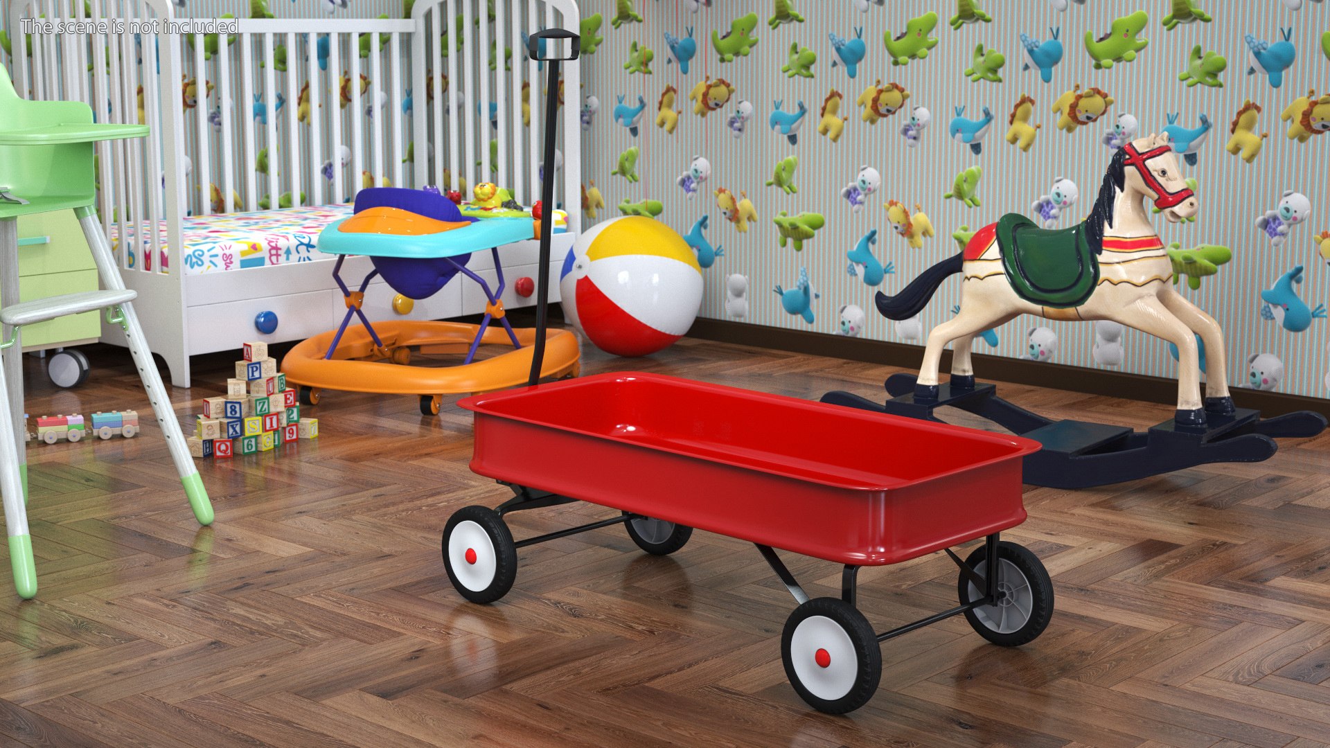 3D Model Little Red Toy Wagon - TurboSquid 2130172