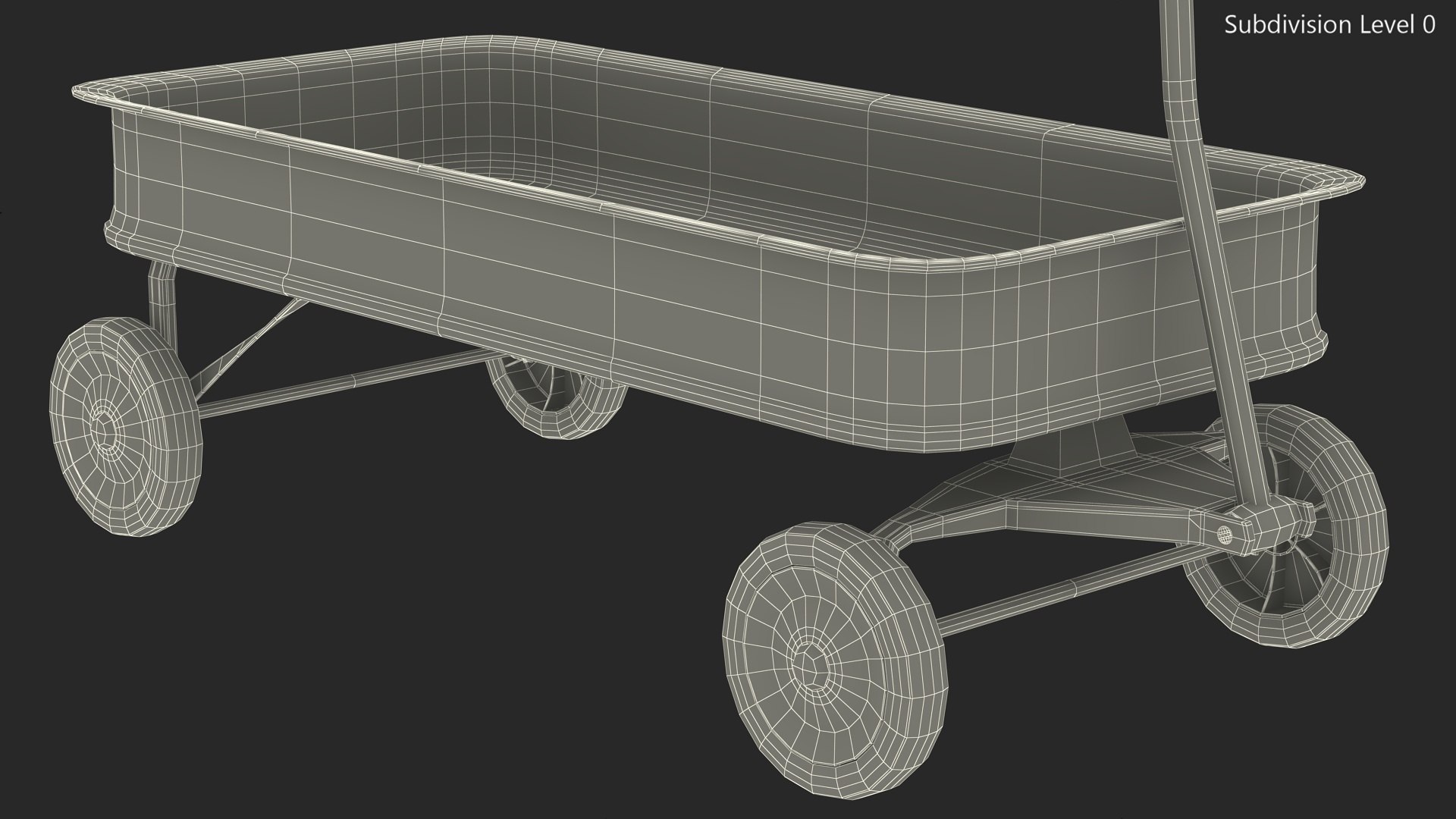 3D Model Little Red Toy Wagon - TurboSquid 2130172