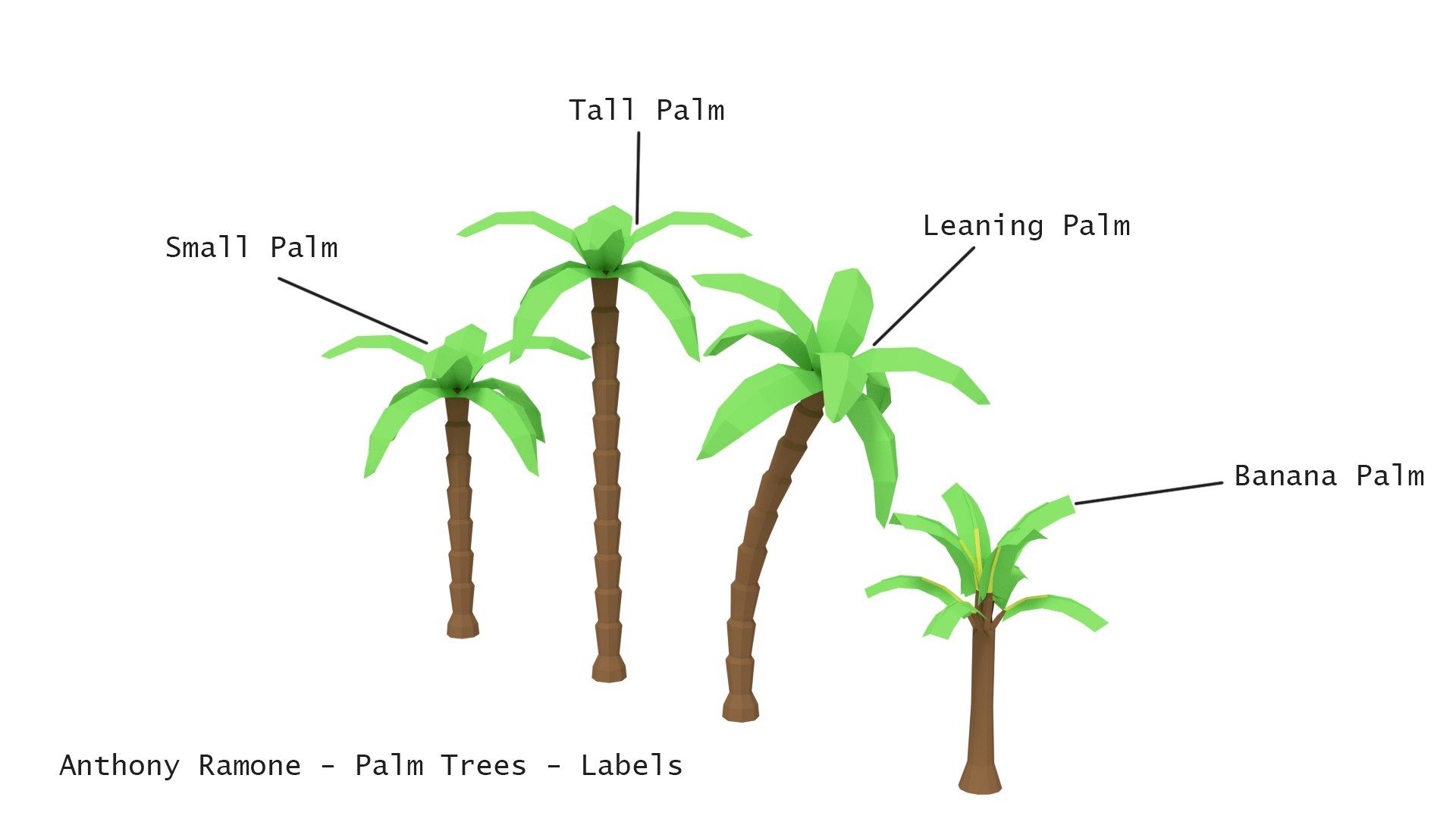 3D Pack Palm Trees - TurboSquid 1390188