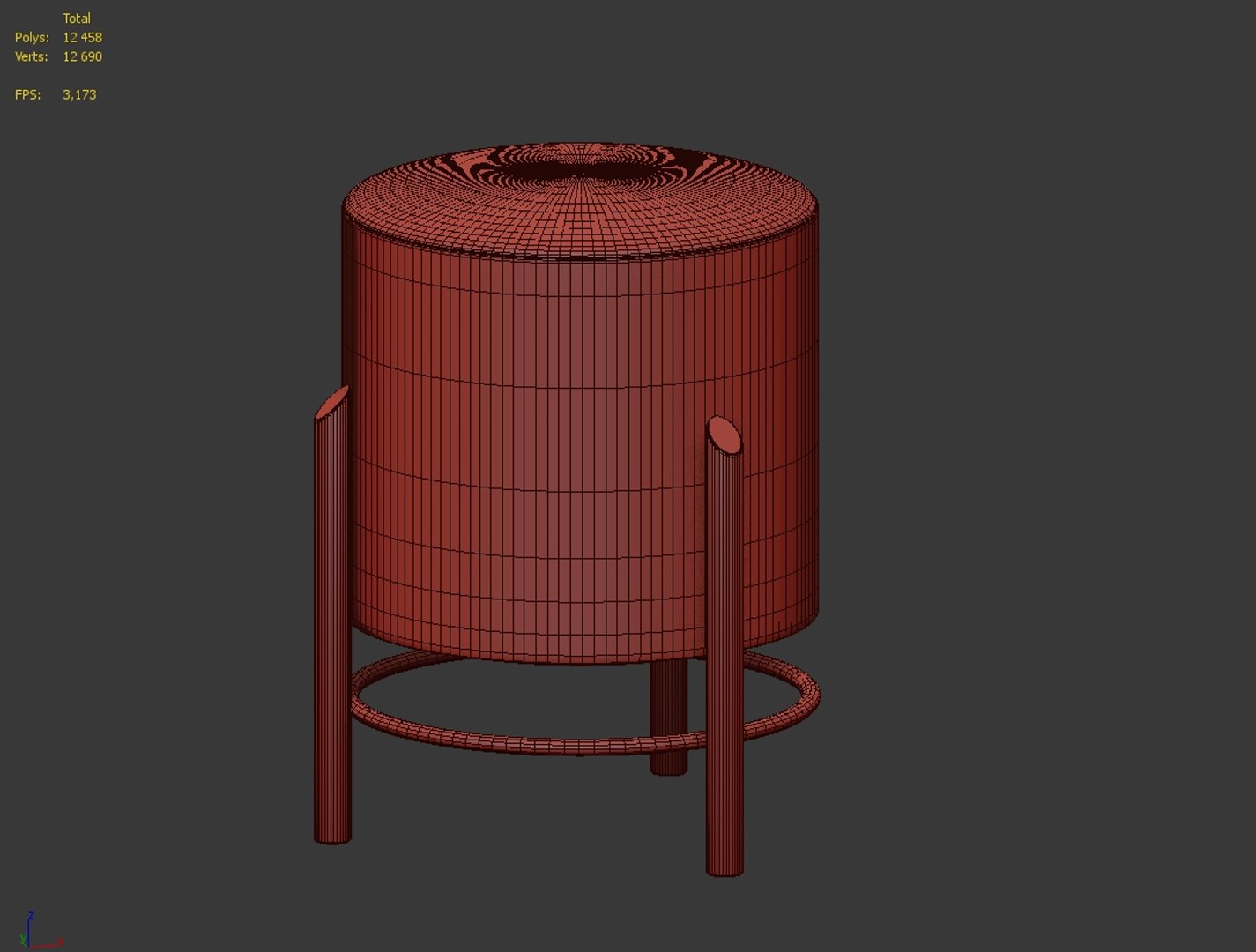 3D boston stool model - TurboSquid 1653477