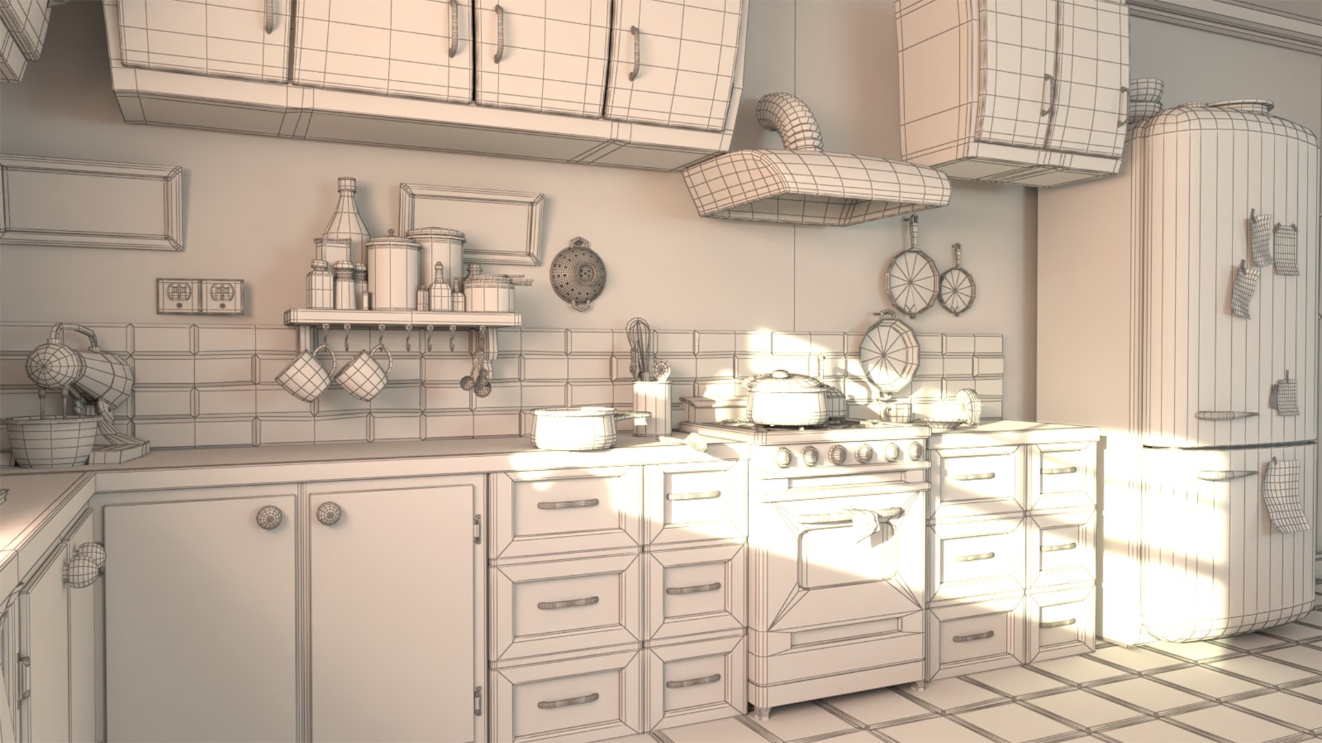 Cartoon Kitchen Lowpoly Model - TurboSquid 1995348