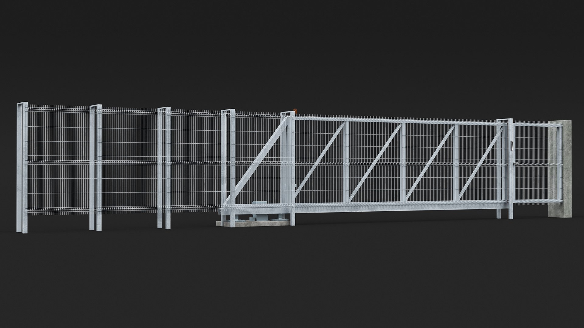 3D Industrial Mesh Gates Steel model - TurboSquid 2175149