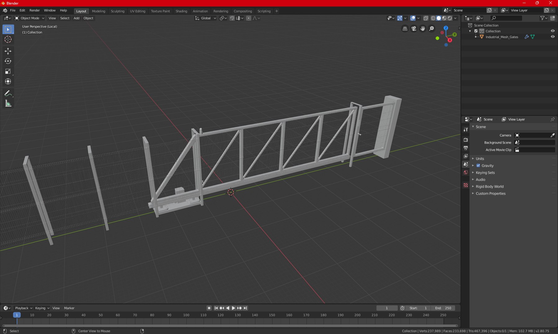 3D Industrial Mesh Gates Steel model - TurboSquid 2175149