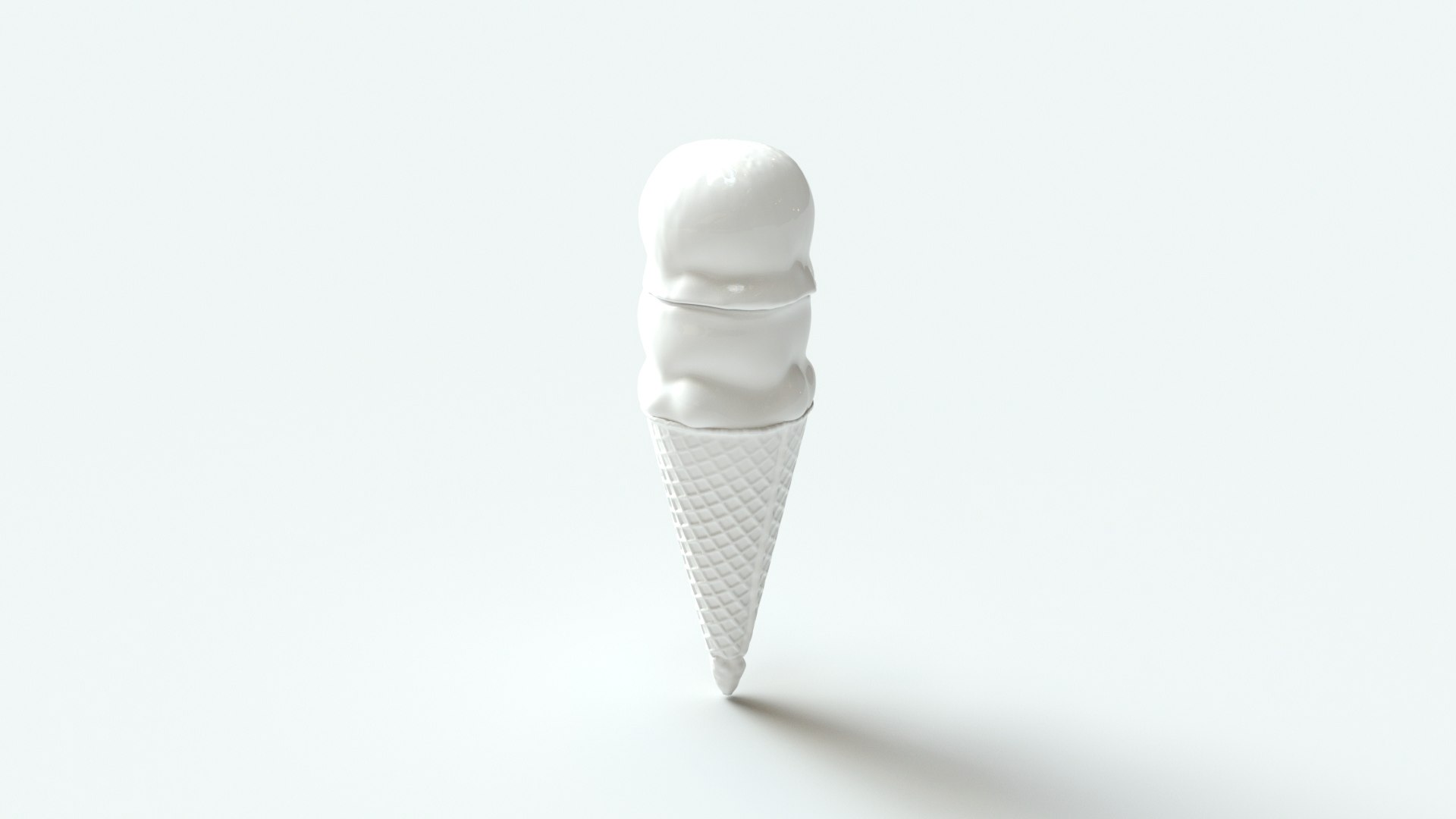 Ice Cream in Cone Double scoop - 3D Asset 3D model - TurboSquid 1907198