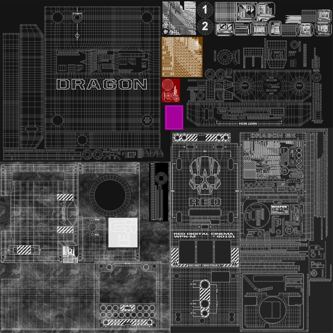 red weapon dragon 6k 3d model