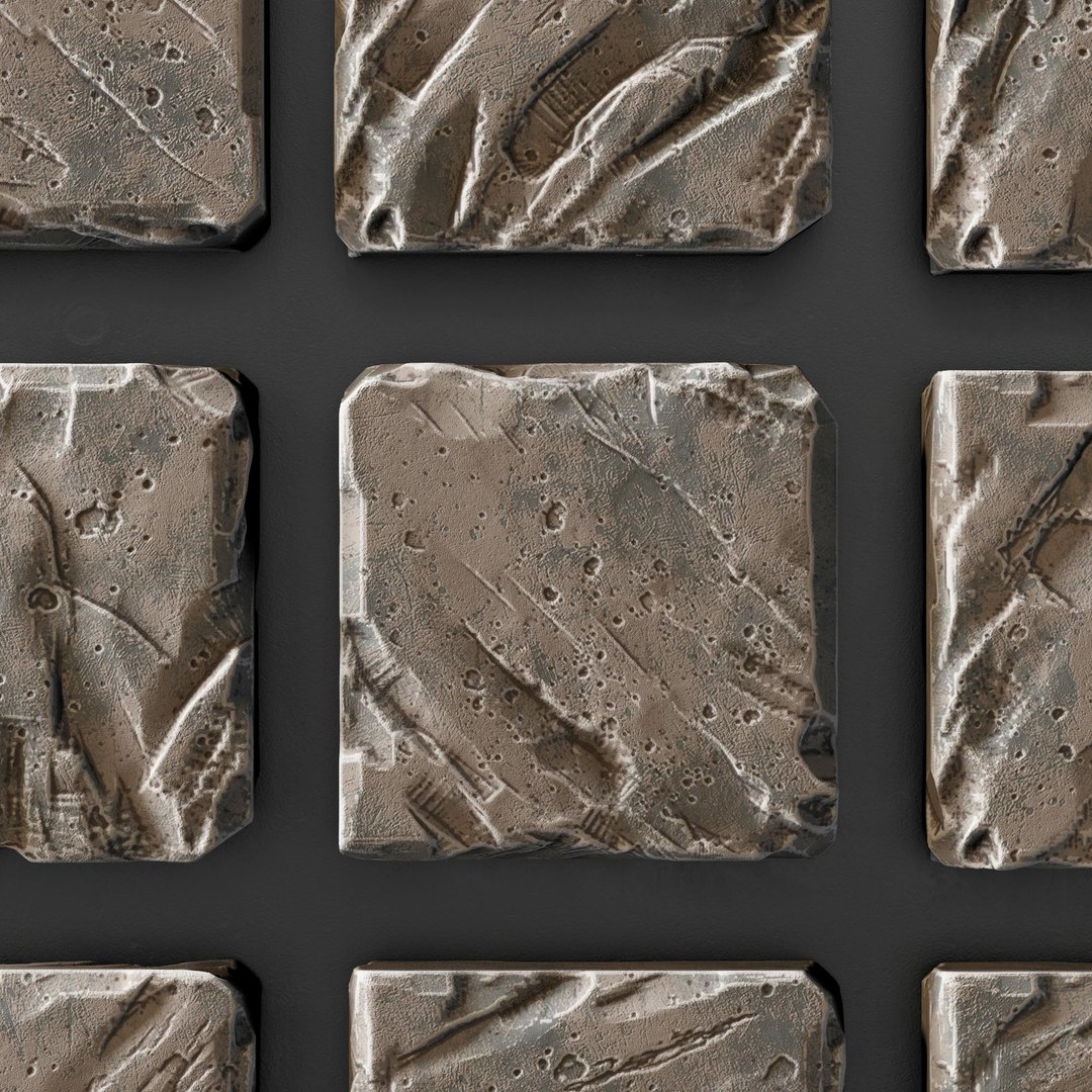 3D Stone Cube Panel Old - TurboSquid 1833343