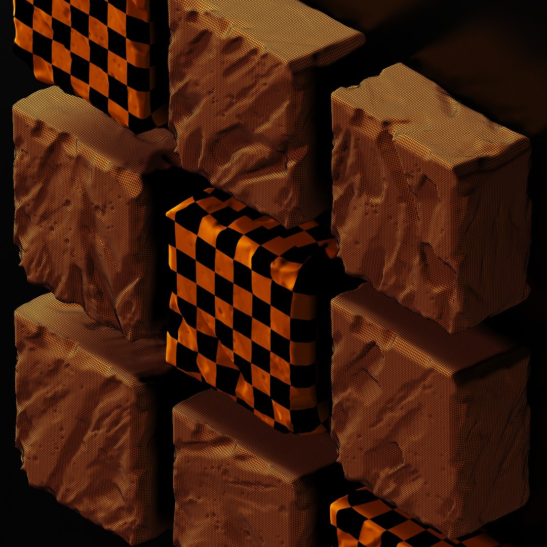 3D Stone Cube Panel Old - TurboSquid 1833343