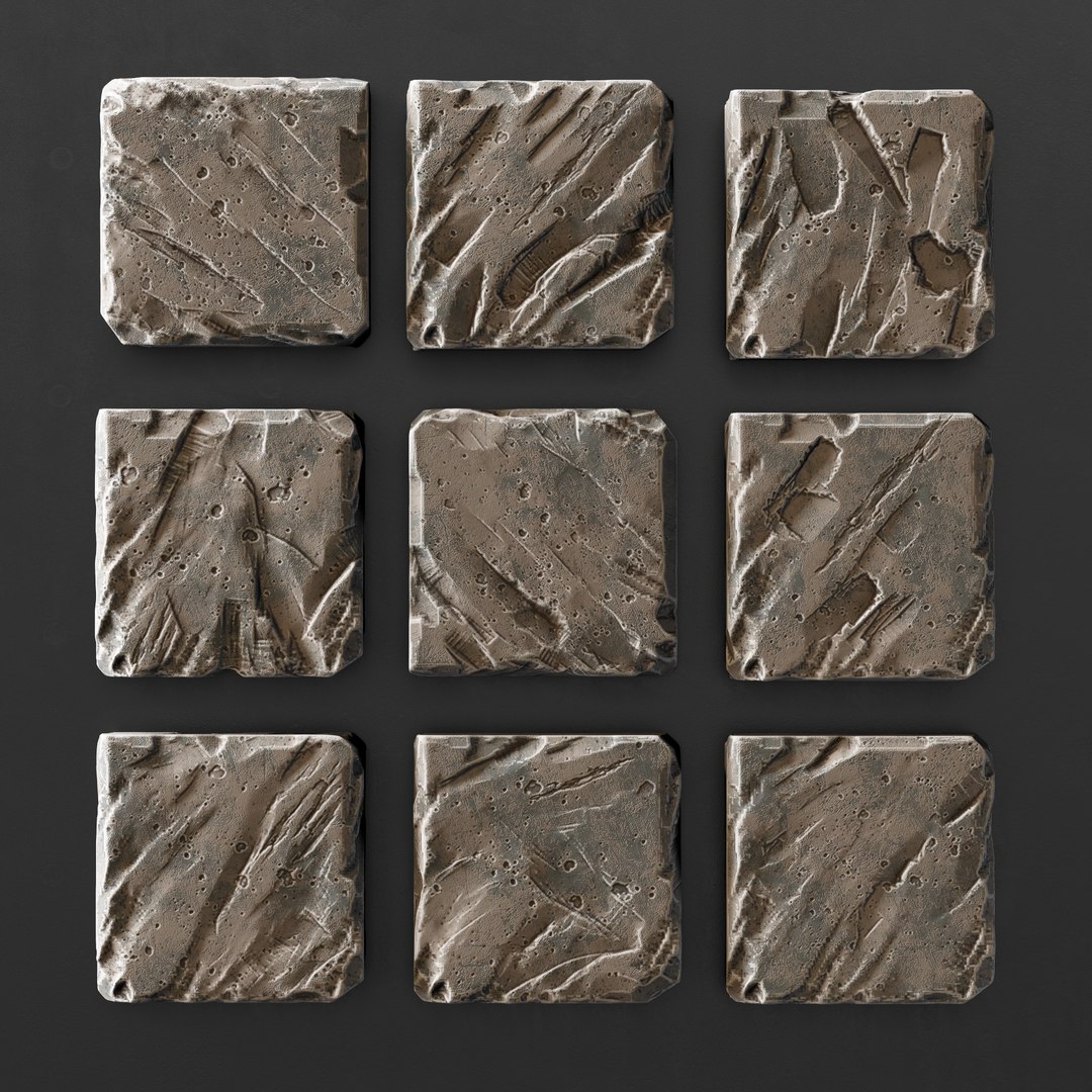 3D Stone Cube Panel Old - TurboSquid 1833343