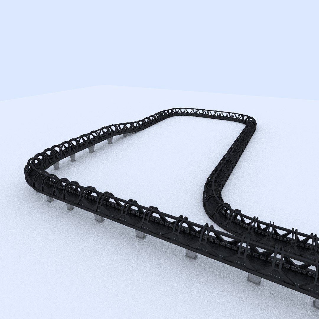 modular maglev track sections 3d model