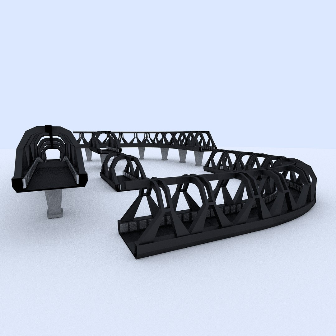 modular maglev track sections 3d model
