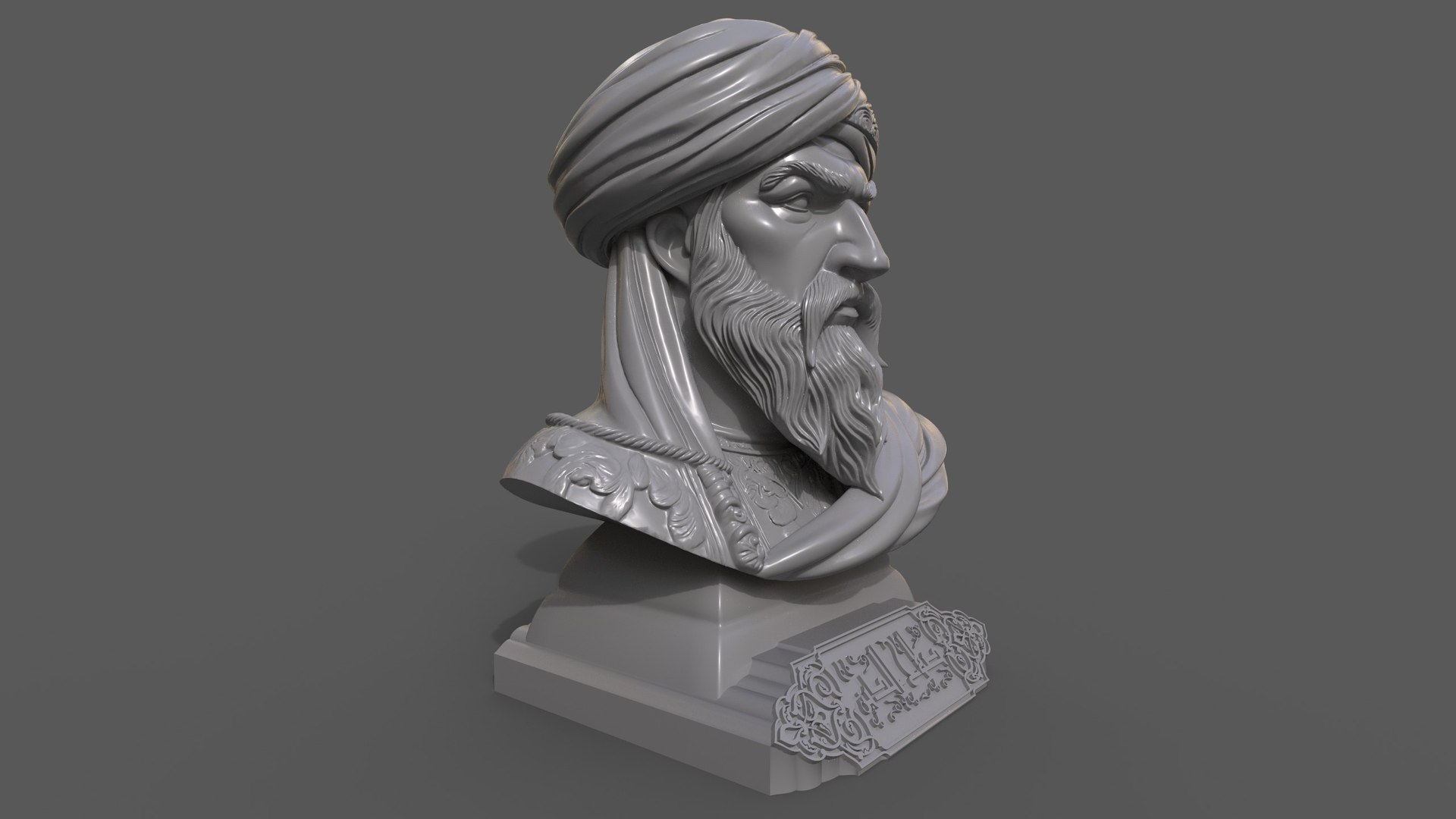 Saladin Head Bust Statue For Render And 3D Print Model - TurboSquid 2429320