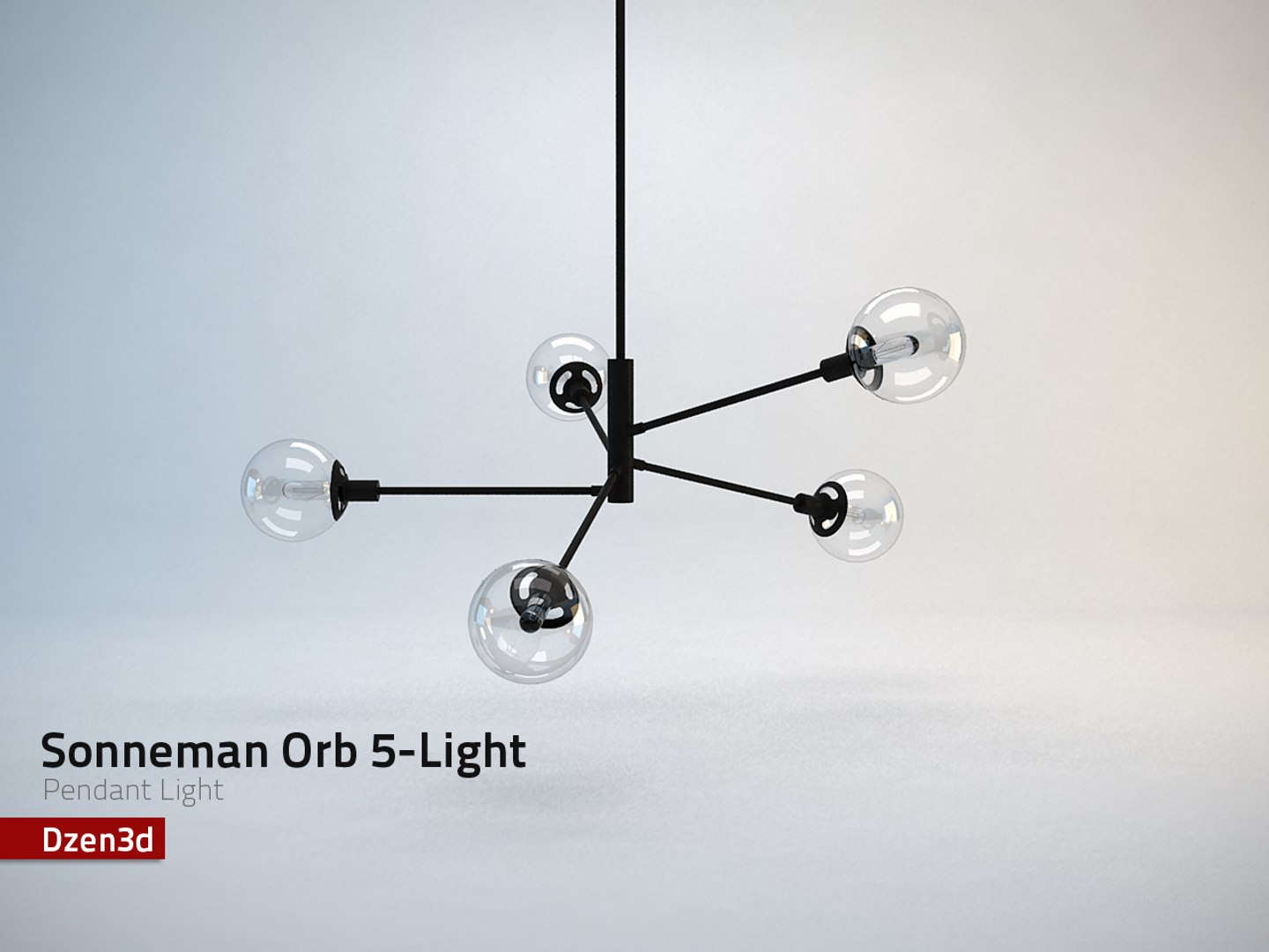 orb 5-light pendant light 3d model
