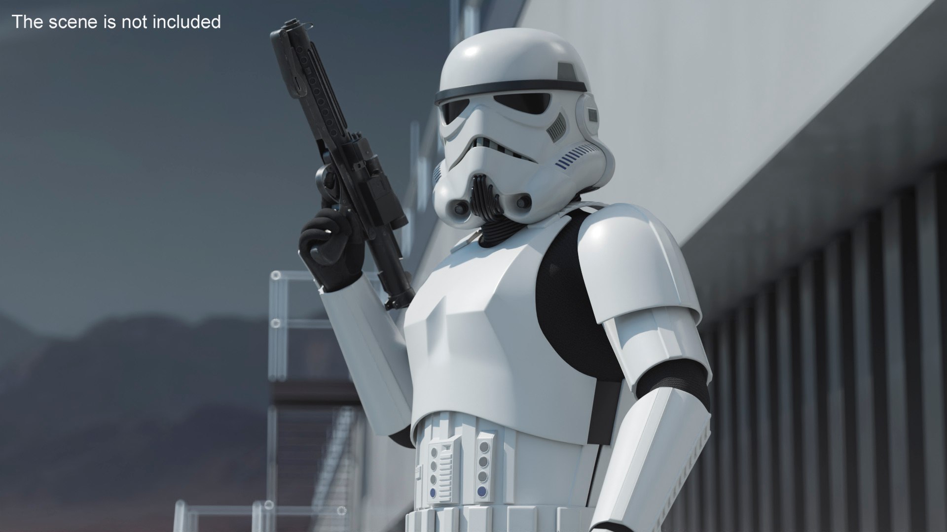 3D Model Star Wars Imperial Stormtrooper Raised Blaster Combat Pose ...