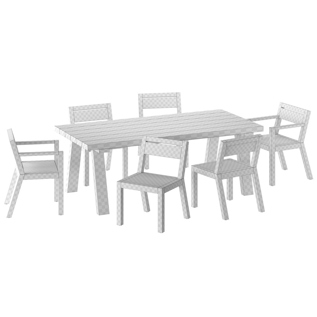 MALIBU Dining Table And Chair 3D - TurboSquid 1786281